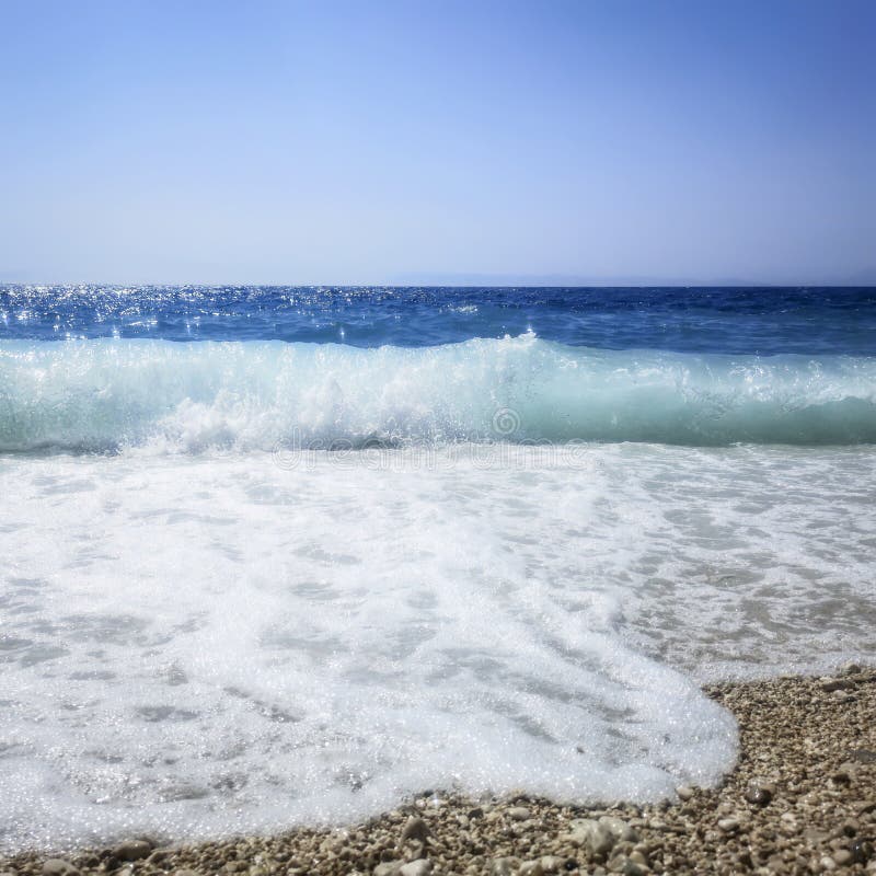 Breaking Wave of Blue Ocean Summer Background Stock Image - Image of ...