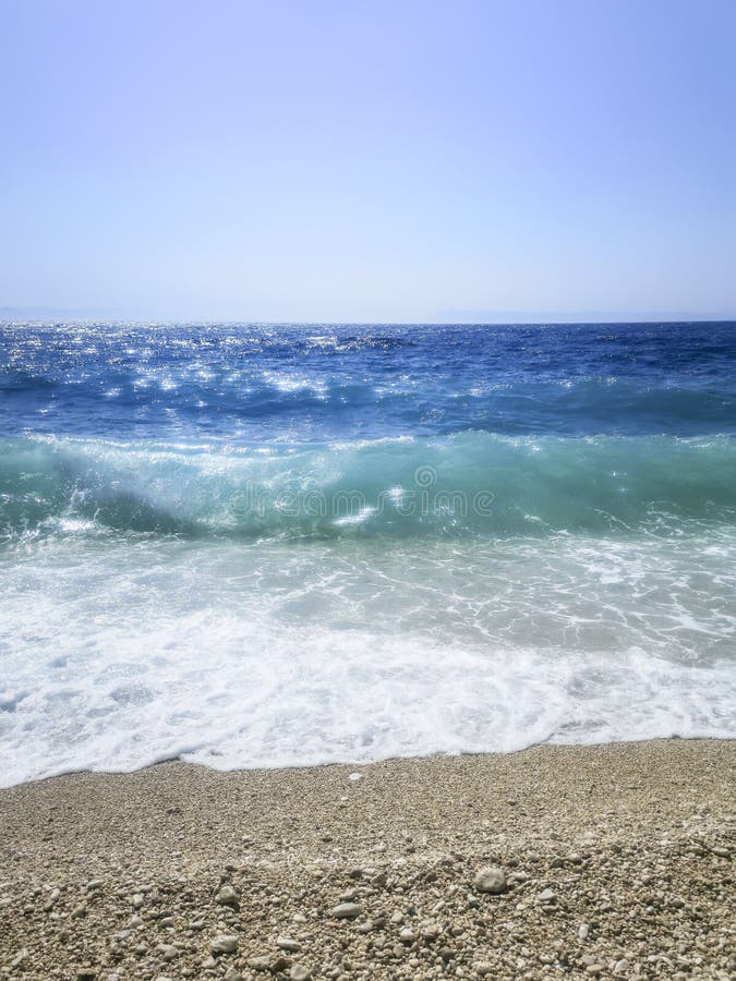 Breaking Wave of Blue Ocean Summer Stock Image - Image of coastline ...