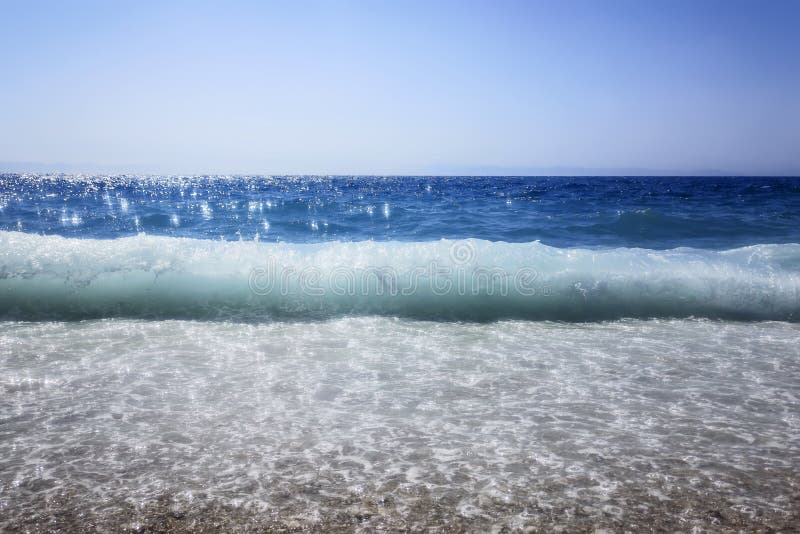 Breaking Wave of Blue Ocean Summer Background Stock Photo - Image of ...