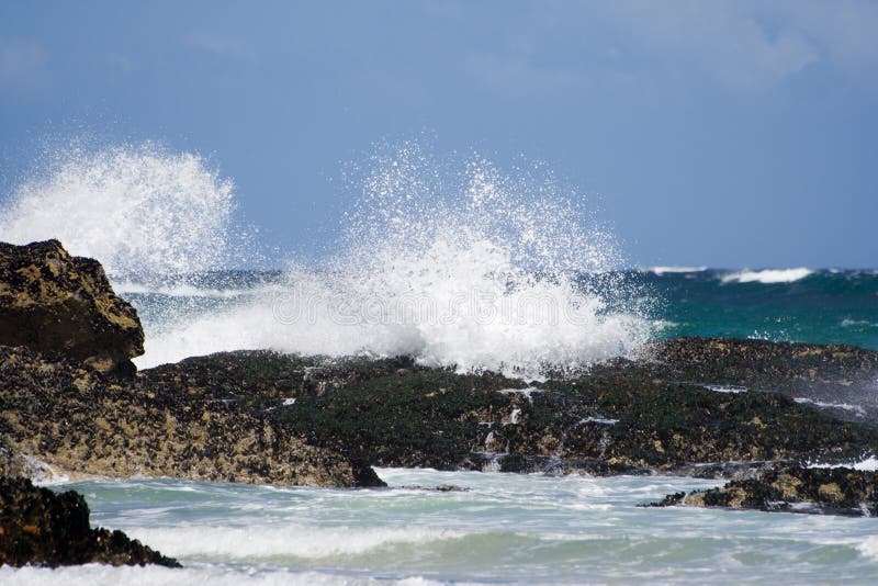 Breaking Wave on Rocks stock image. Image of wave, shore - 977849