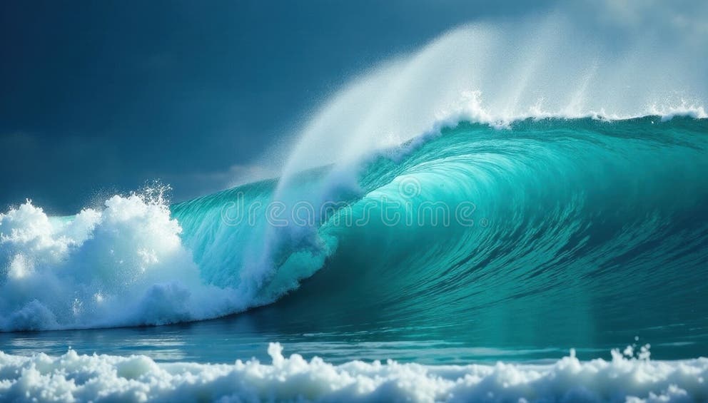 Breaking Wave, Sheet of Water, Airborne Droplets, Scenic, Dynamic, Salt ...