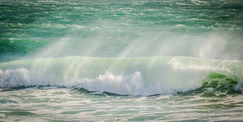 Breaking wave with spray stock image. Image of beach - 91731361