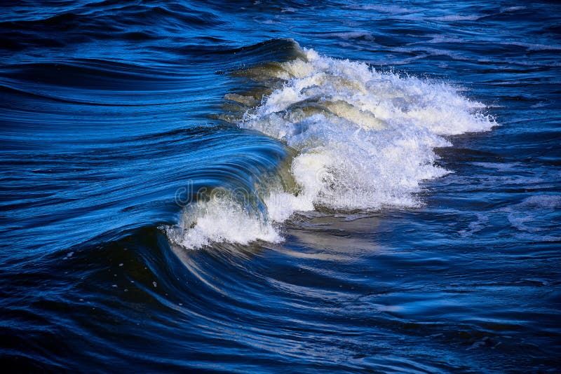 Seascape Panorama of Sea Sunset with Soft Waves and Clouds Stock Photo ...