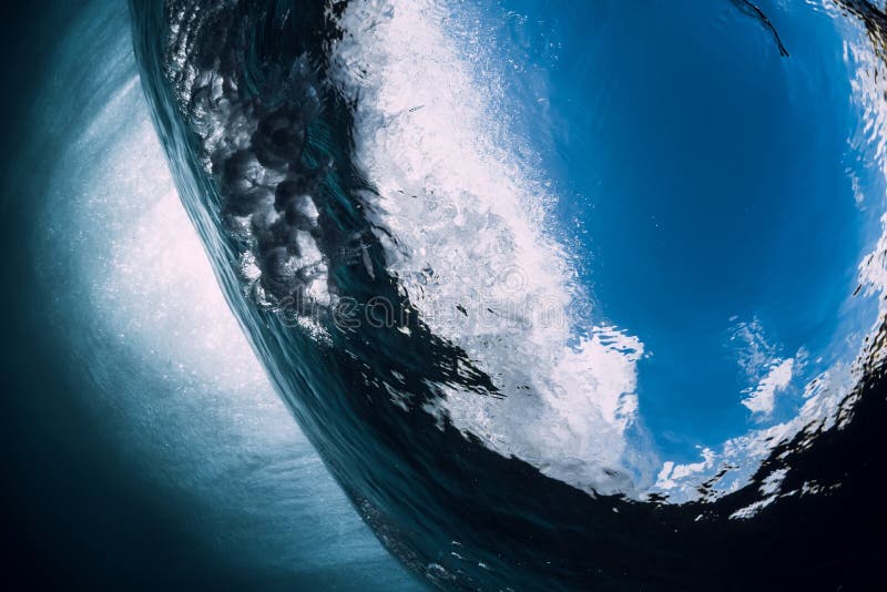 Breaking Wave in Underwater. Ocean Element in Underwater Stock Image ...