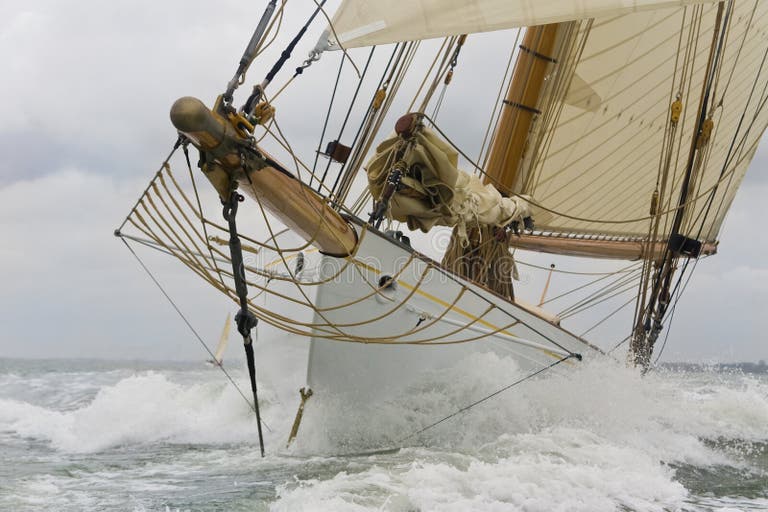 Breaking the Waves stock photo. Image of sailboat, rigging - 5018630