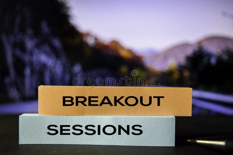 Breakout Sessions on the Sticky Notes with Bokeh Background Stock Photo ...
