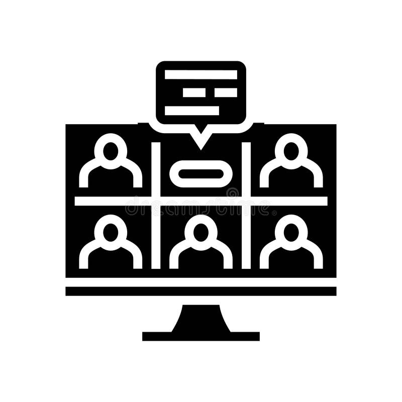 Breakout Sessions Virtual Conference Glyph Icon Vector Illustration ...