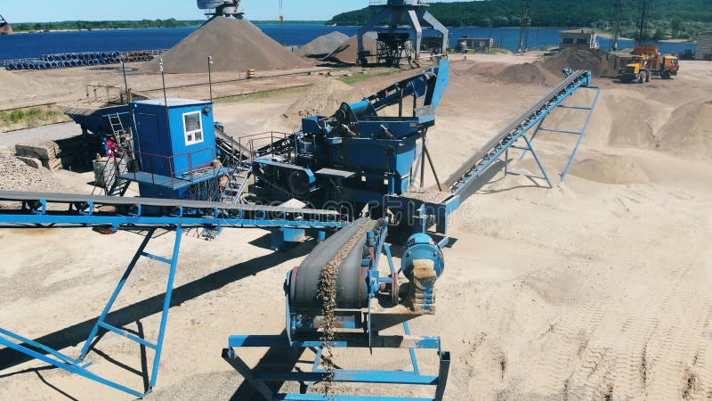 Breakstones Crusher Working at a Mining Site. Rock Stone Crushing ...