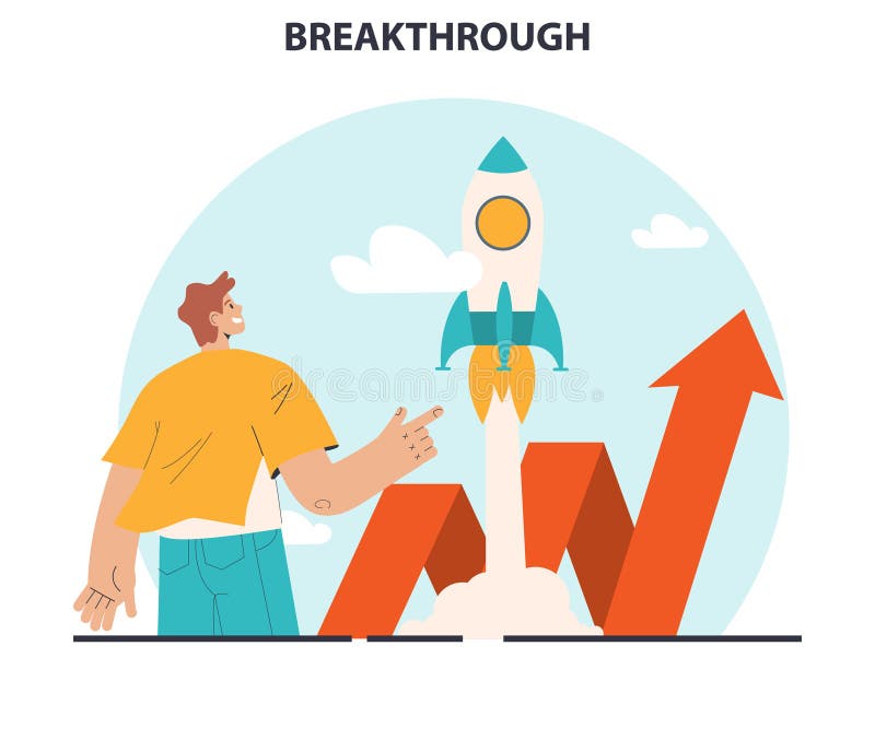 Breakthrough Concept. Courage and Motivation To Break the Obstacle ...