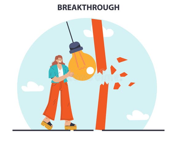 Breakthrough Concept. Courage and Motivation To Break the Obstacle ...