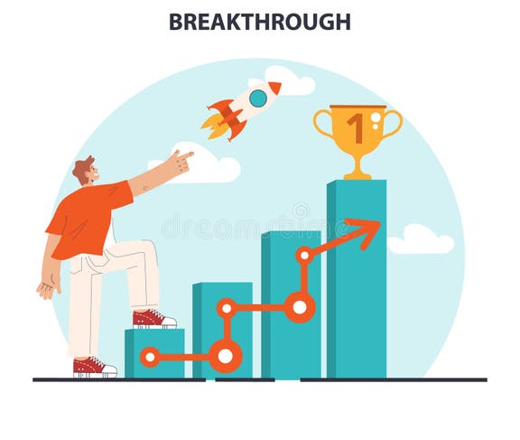 Breakthrough Concept. Courage and Motivation To Break the Obstacle ...
