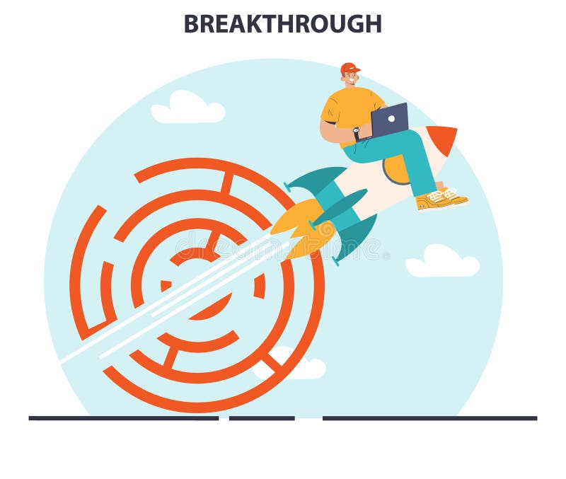 Breakthrough Concept. Courage and Motivation To Break the Obstacle ...