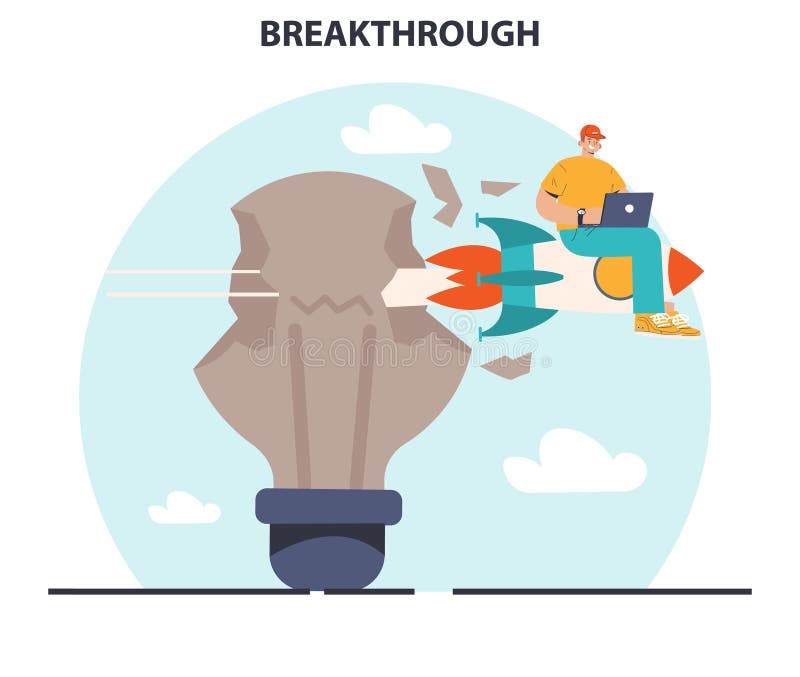Breakthrough Concept. Courage and Motivation To Break the Obstacle ...