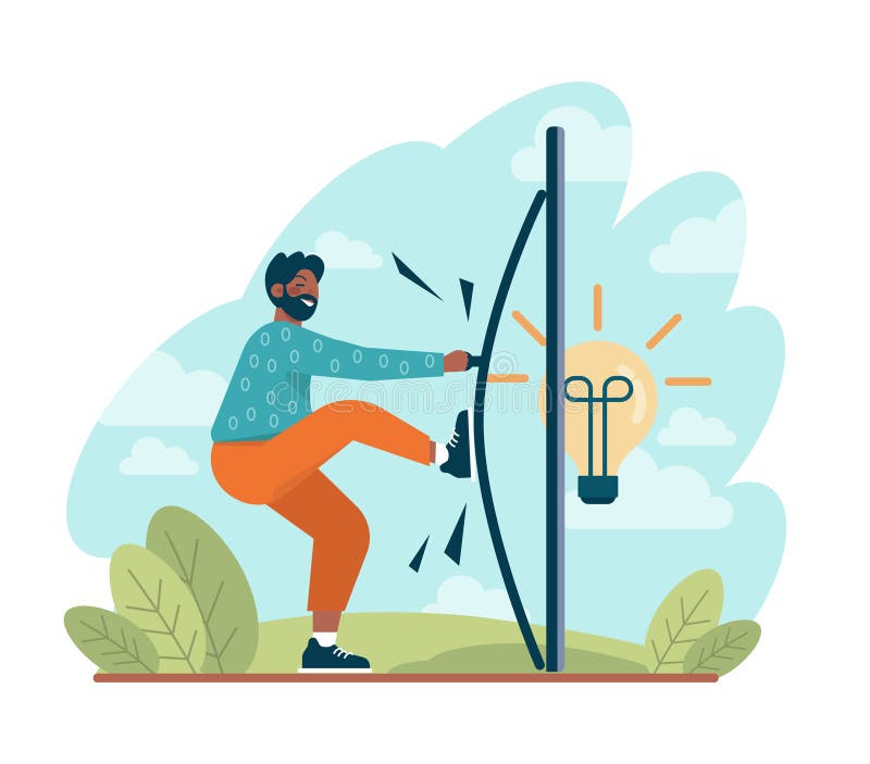 Breakthrough Concept. Courage and Motivation To Break the Obstacle ...