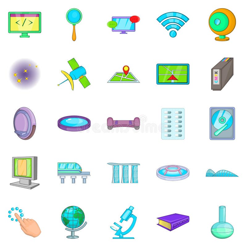 Breakthrough Icons Set, Cartoon Style Stock Vector - Illustration of ...