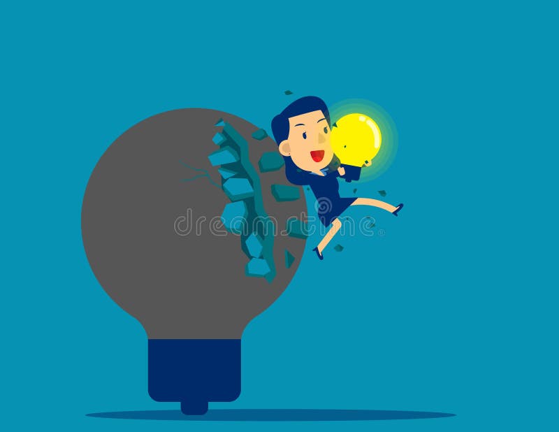 Breakthrough Idea. New Creativity Idea Concept Stock Vector ...