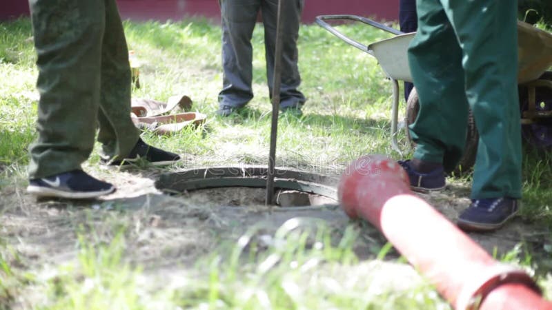 Breakthrough of the Sewage System. Water is Pouring Out of the Pipe ...