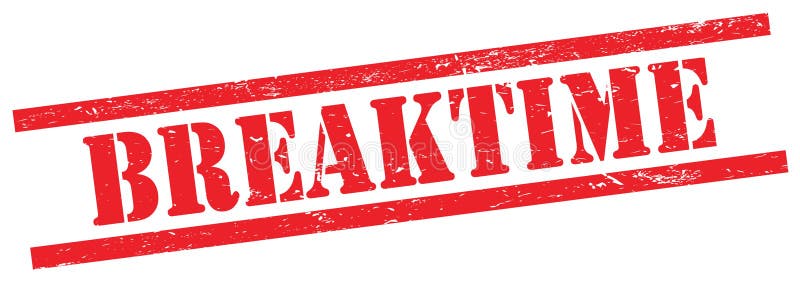 BREAKTIME Text on Red Grungy Rectangle Stamp Stock Illustration ...