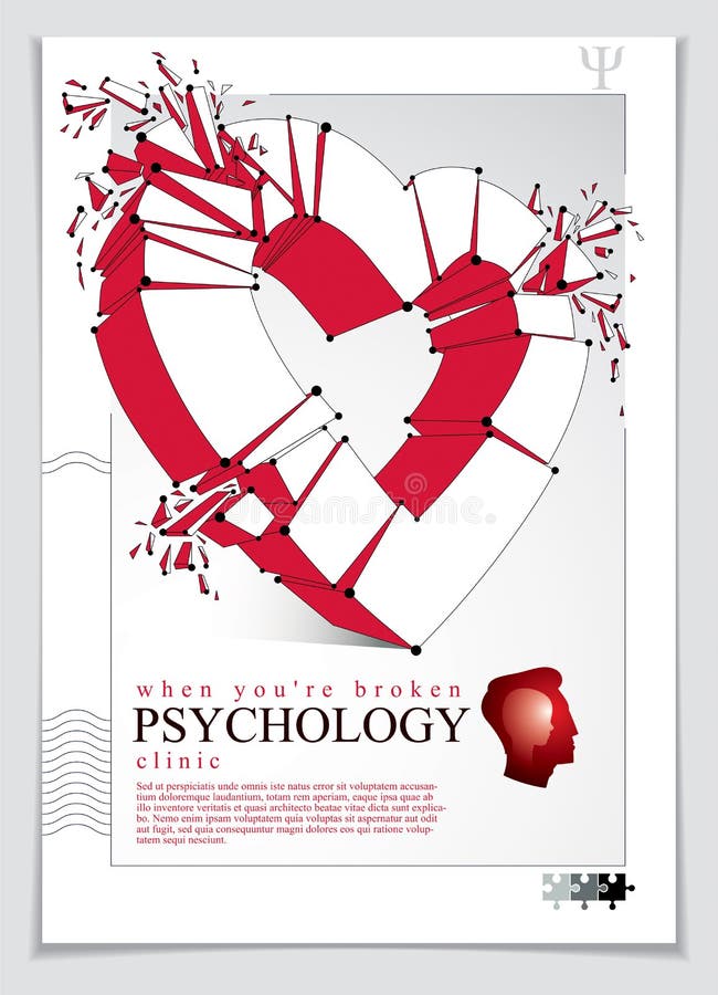 Breakup Concept of Broken Heart, 3D Realistic Vector Illustration of ...