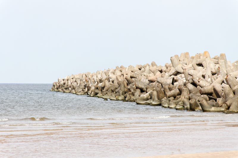 Breakwater. stock image. Image of seaside, stone, concrete - 20925779