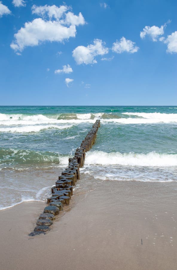 Breakwater,baltic Sea,Germany Stock Image - Image of nature, wave ...