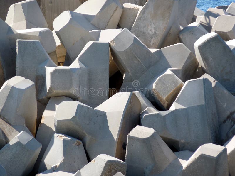 Tetra-pods Or Concrete Breakwater Blocks At Tomis, Constanta Harbour ...