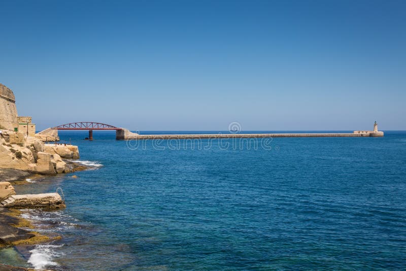 Breakwater Bridge, Valletta, Malta Stock Image - Image of valletta ...