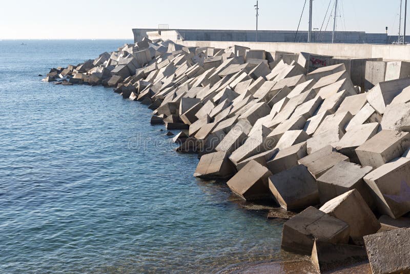 Breakwater cement blocks stock photo. Image of industry - 48584246