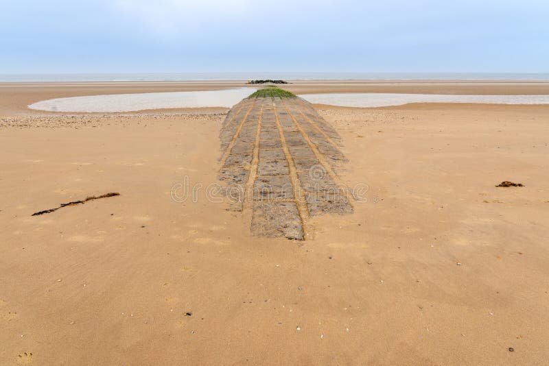 Breakwater in Coastal Sea Sand Stock Photo - Image of sand, safety ...
