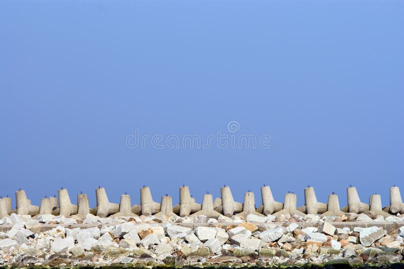 Breakwater. Harbor Wall, Protection Stock Image - Image of breakwall ...