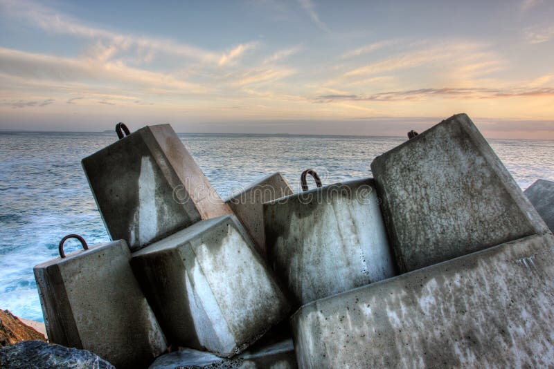 Breakwater, ocean wall stock image. Image of barrier, protection - 8211105