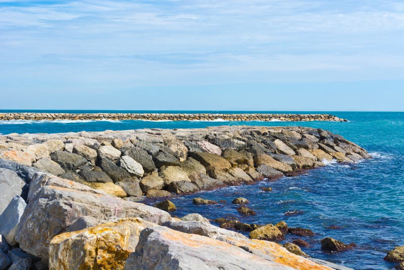 Breakwater stock image. Image of holiday, landscape, clouds - 35266237
