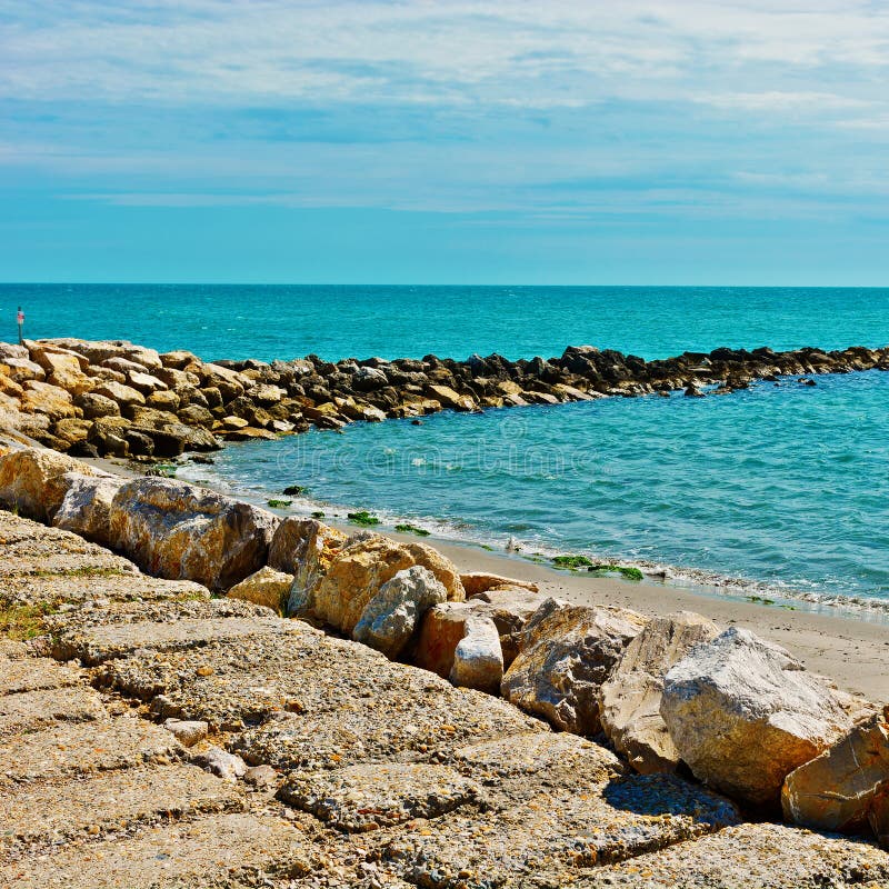 Breakwater stock image. Image of mediterranean, marina - 49642125