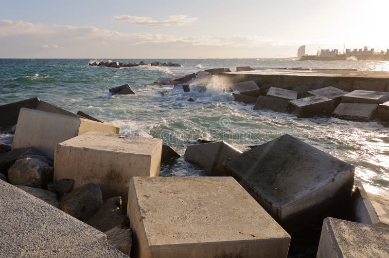 Breakwater rocks stock photo. Image of slight, barrier - 25013040