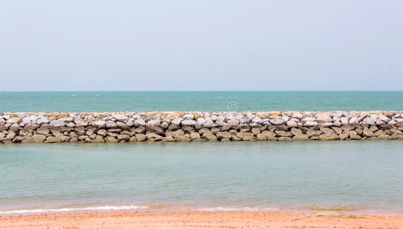 Breakwater in the sea stock image. Image of curve, horizon - 39709849