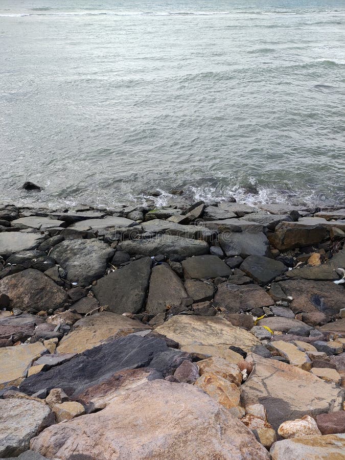 Breakwater To Hold Back the Waves Stock Photo - Image of kalianda ...