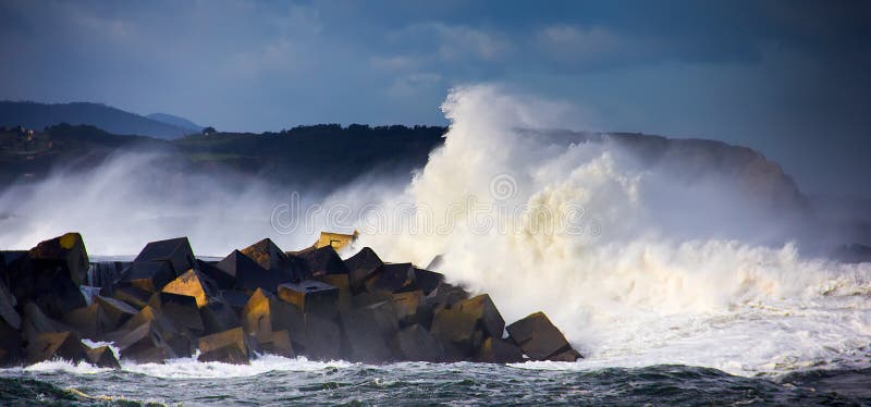 Breakwater stock photo. Image of scene, pier, ocean, seawall - 37613102