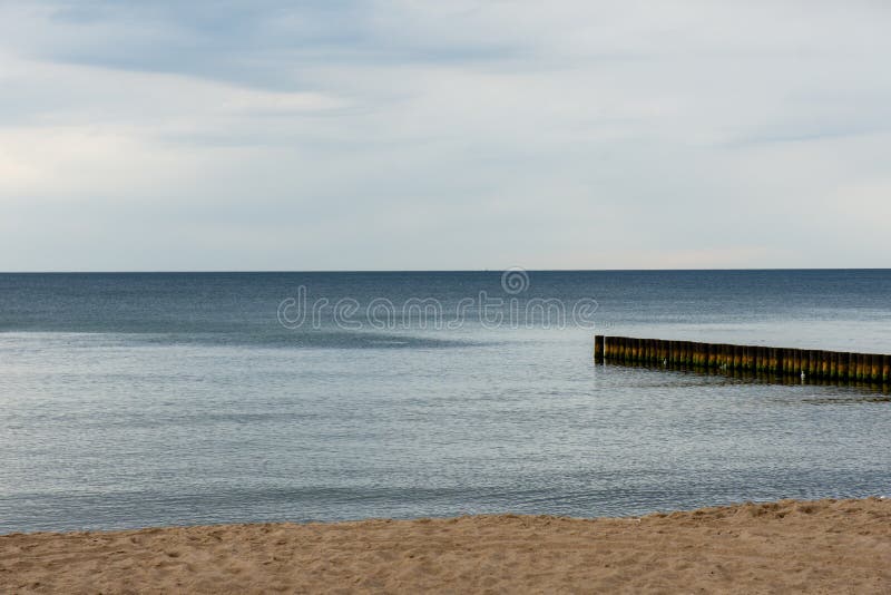 Breakwaters at Sea during a Calm Day Stock Image - Image of poland ...