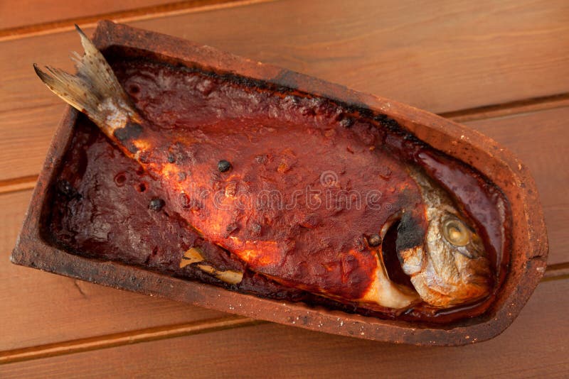 Bream Fish Baked in Roof Tile Stock Photo - Image of roof, tile: 72222594