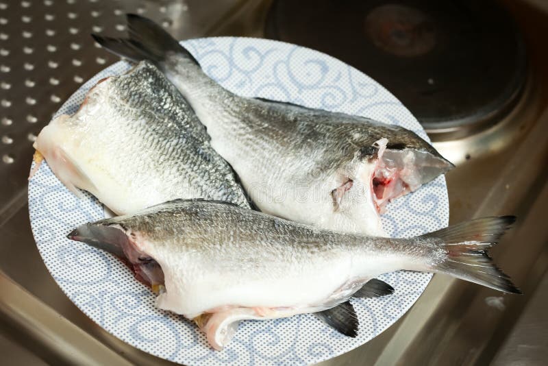 Bream fish on plate stock image. Image of bream, detail - 98177677