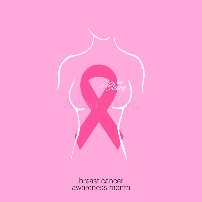 Breast Cancer Awareness Month Awareness Ribbon Vector Cartoon