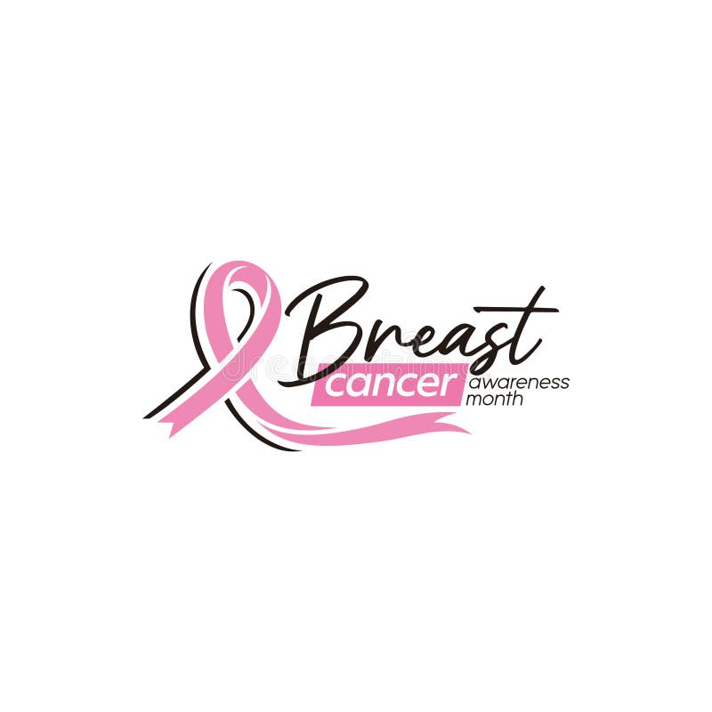 Breast Cancer Awareness Month Calligraphy With Pink Ribbon Symbol