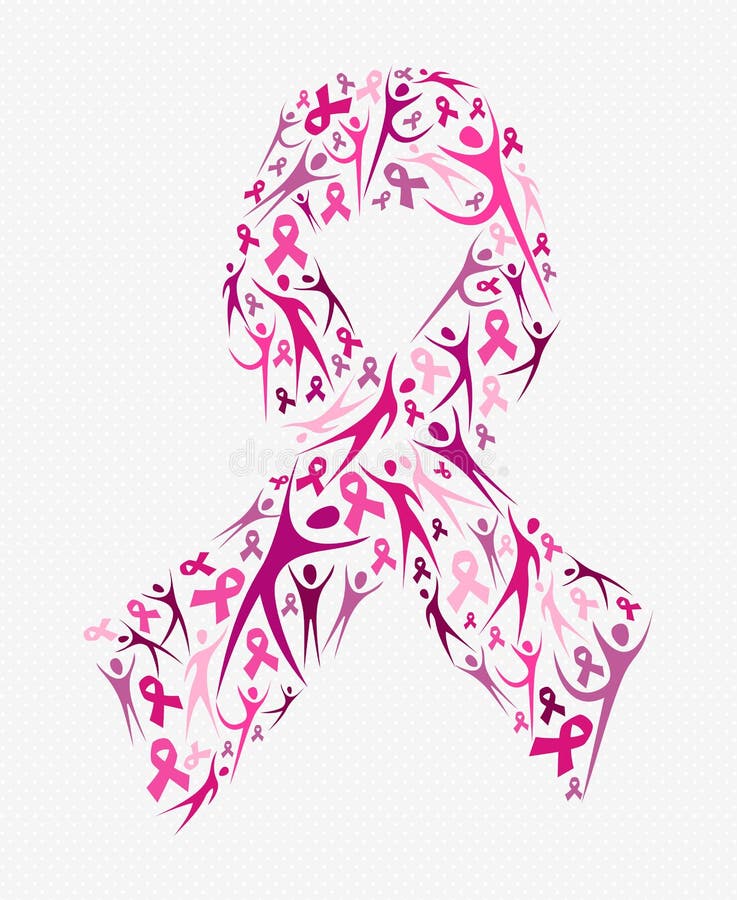 Breast Cancer Awareness Pink Ribbon Shape Social Stock Vector