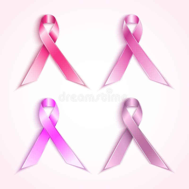 Breast Cancer Awareness Pink Ribbons Stock Vector Illustration Of