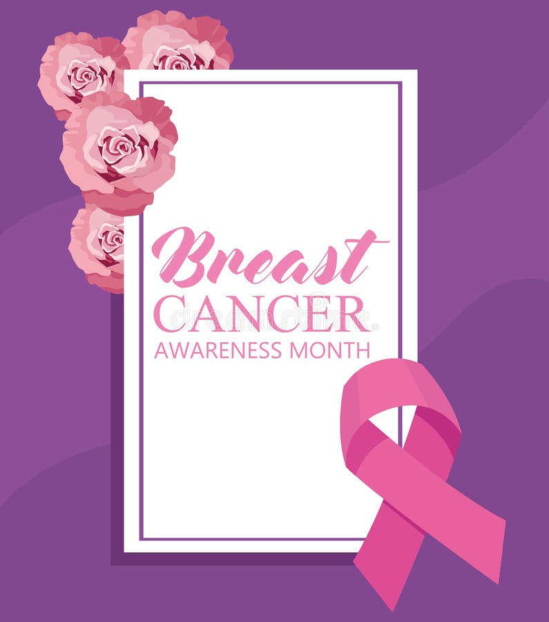 Breast Cancer Awareness Rectangle Frame Stock Vector - Illustration of ...