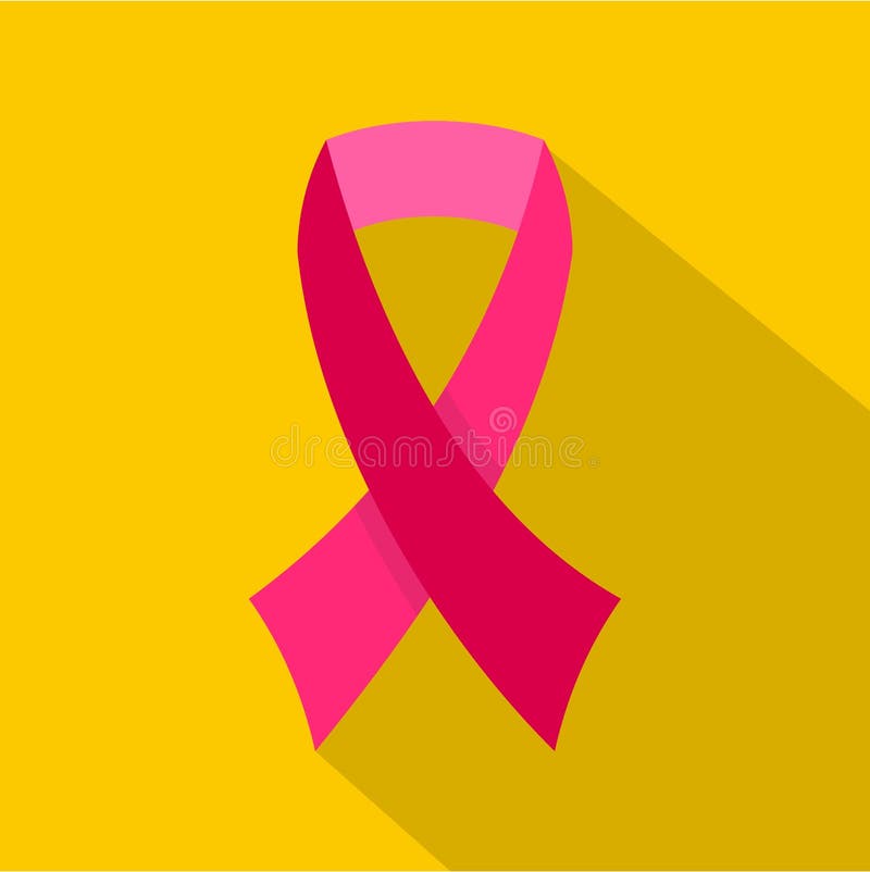 Breast Cancer Awareness Ribbon Icon, Flat Style Stock Vector ...