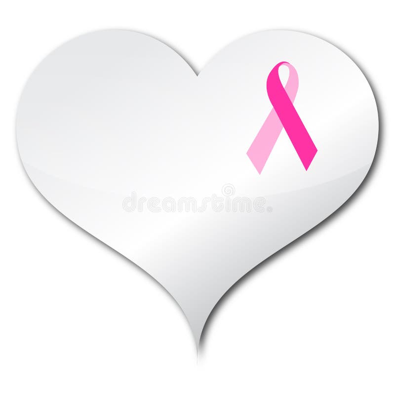 Breast Cancer Support Heart Stock Illustration - Illustration of ...