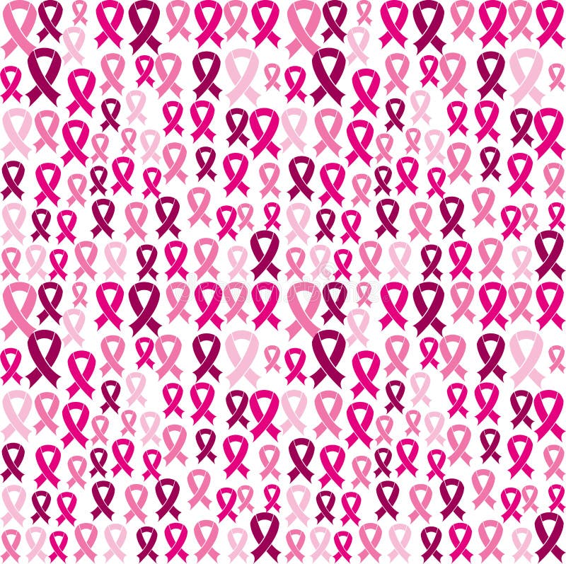 Seamless Pattern of Pink Support Ribbon Stock Vector - Illustration of ...