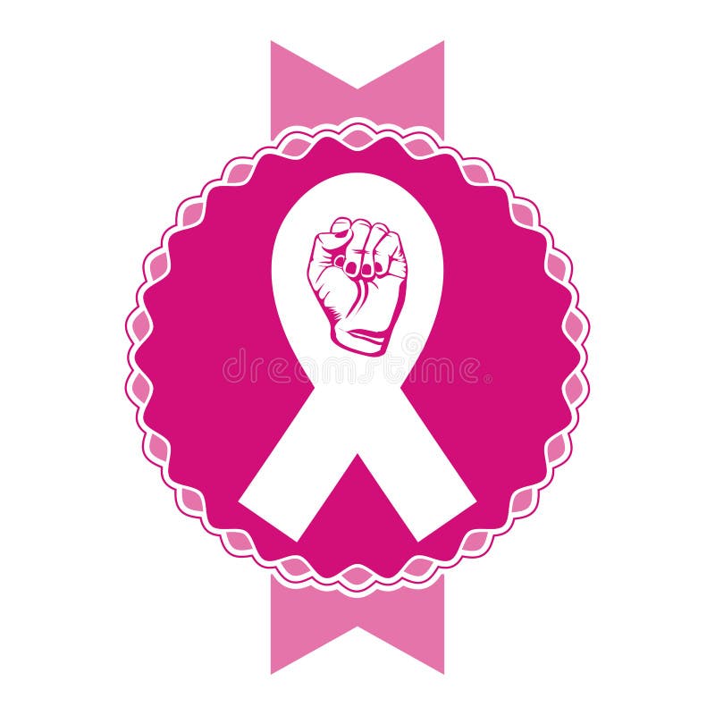 Hands Human with Ribbon Pink Breast Cancer Stock Vector - Illustration ...