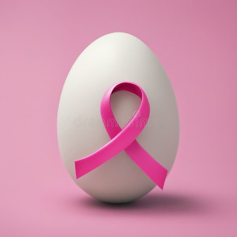 Breast Cancer Pink Ribbon on Egg Image Generated by Ai Stock ...